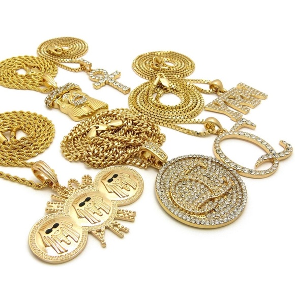 Accessories | Iced Migos Qc Yrn Jesus Ankh 6 Chain Necklace Set | Poshmark
